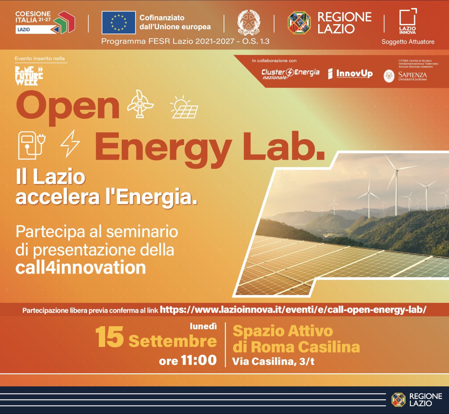 Open Energy Lab. Il Lazio accelera l'Energia - Call4Innovation ...